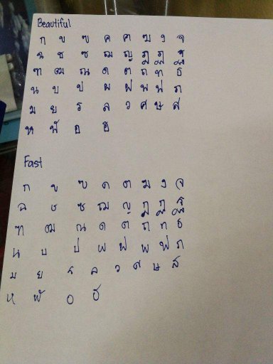 Thai Handwriting