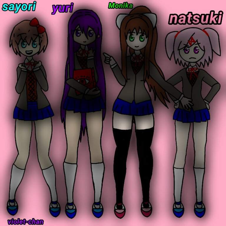 Doki Doki Literature Club All Four Girls Chibi Style Fan Art Doki Doki Literature Club Amino