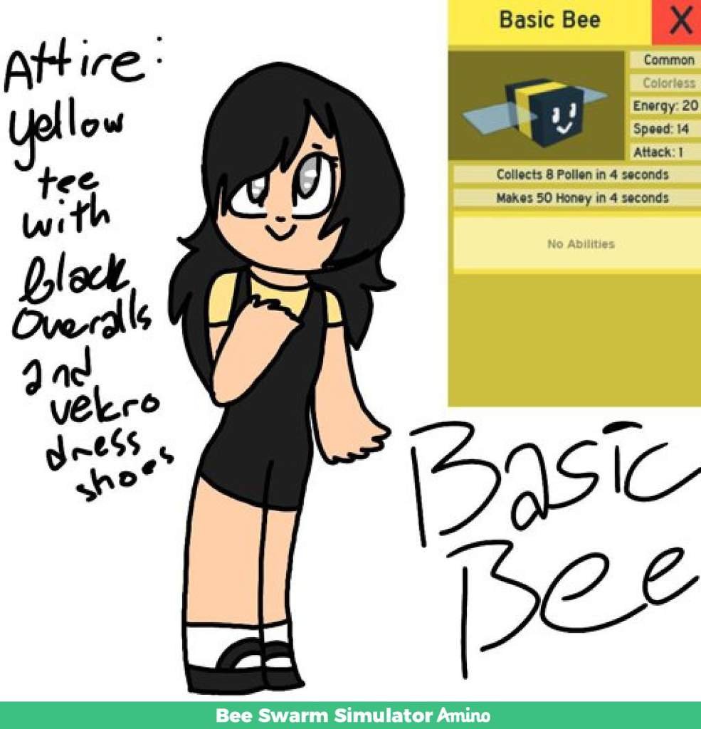 Basic Bee Drawing Redraw From A Year Ago Bee Swarm Simulator Amino Amino