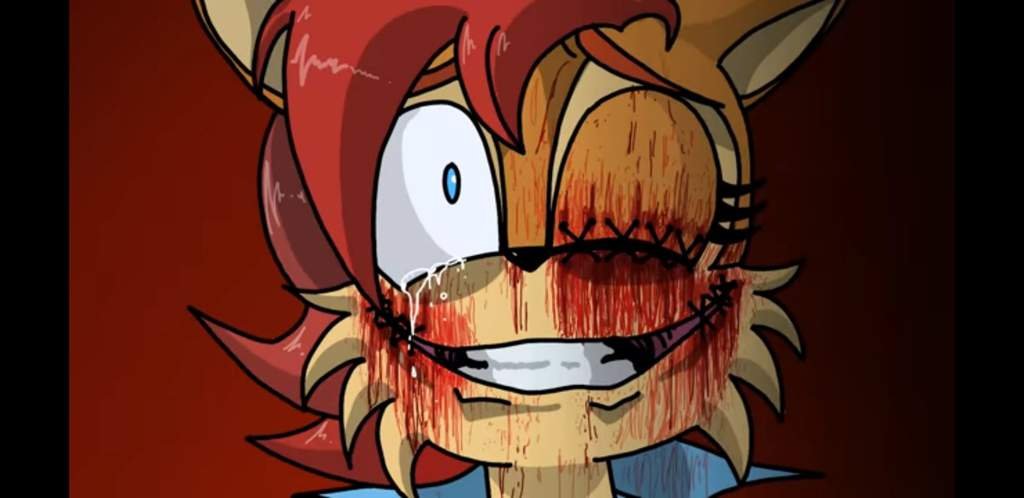 X Is Lovingly Sewing Up Sallys Face Sonicexe Sonic The Hedgehog Amino