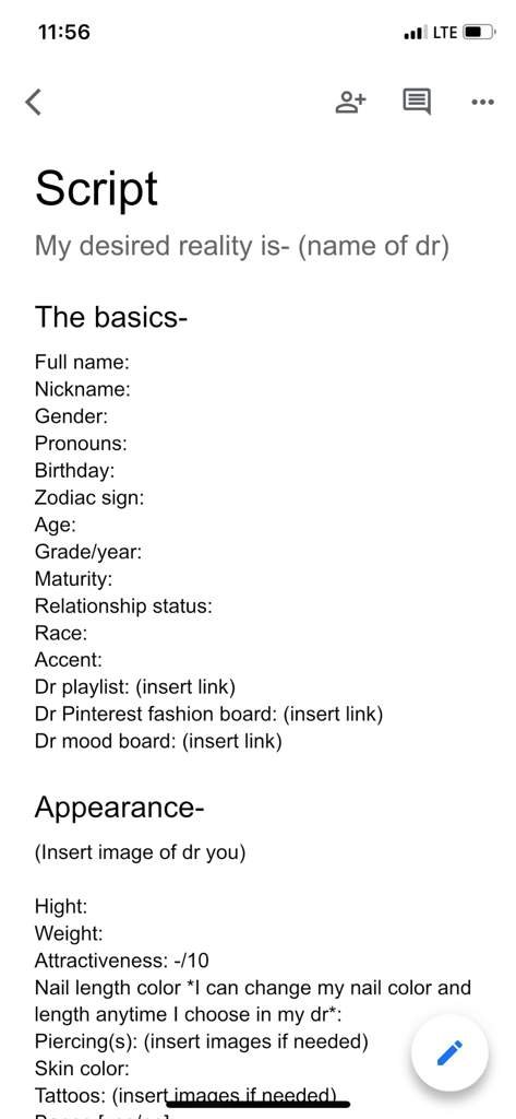 Dr Script Template
