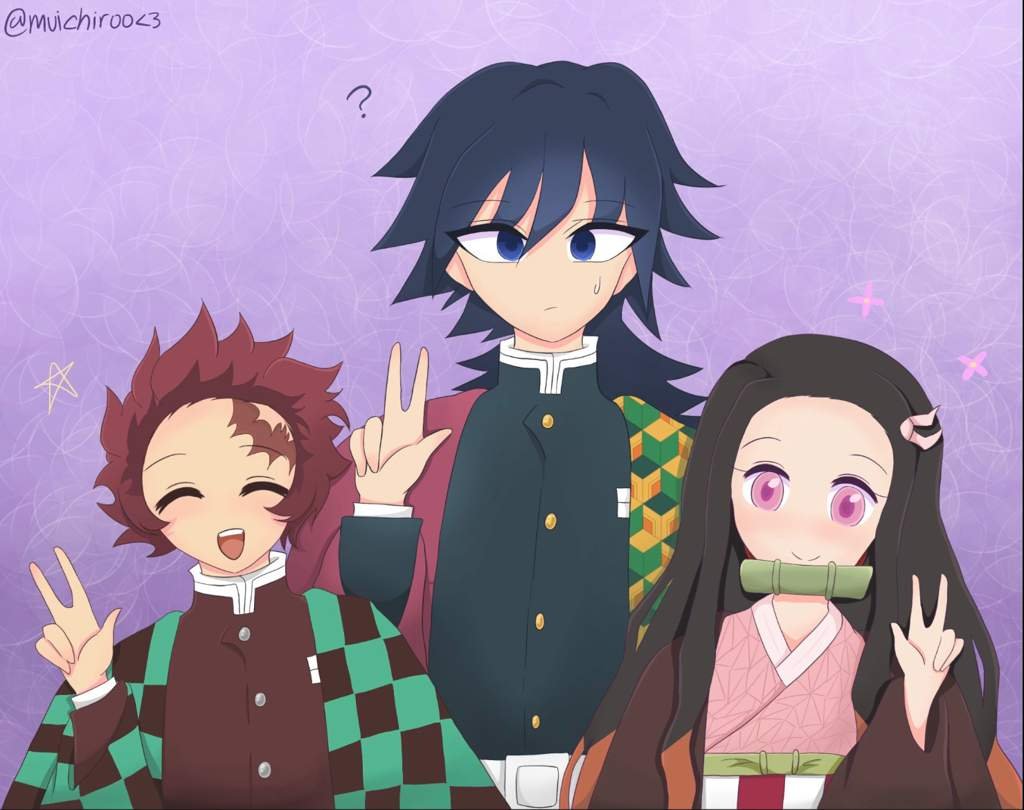 Tanjiro and Nezuko trying to let Giyuu fit in ^^ | Demon Slayer Amino Tanjiro and Nezuko trying to let Giyuu fit in ^^ | Demon Slayer Amino