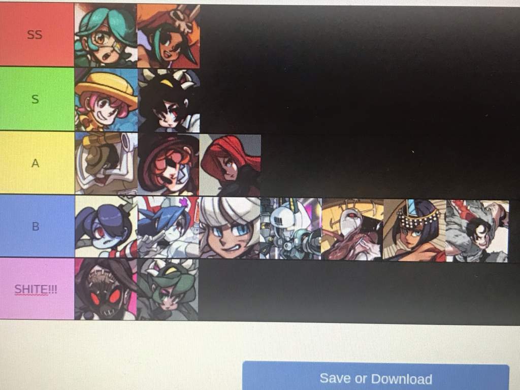 My First Ever Skullgirls Tier List Fighters Worst To Best Console my-first-ever-skullgirls-tier-list-fighters-worst-to-best-console