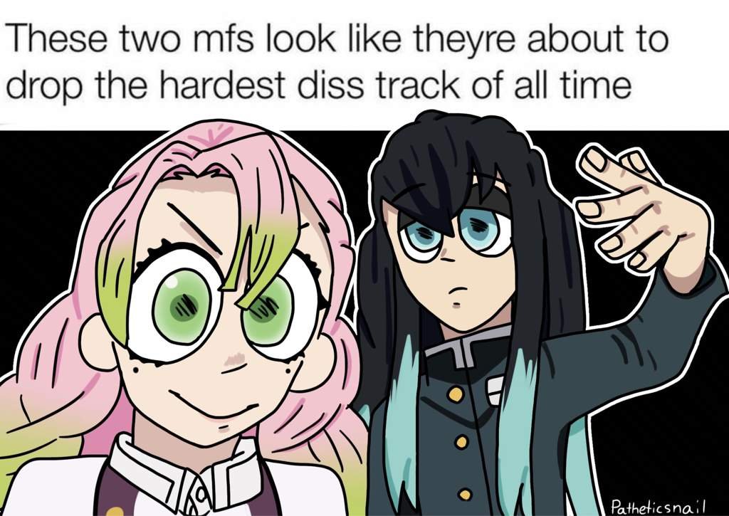 𝐓𝐡𝐞𝐬𝐞 𝐭𝐰𝐨 𝐦𝐟𝐬 𝐦𝐞𝐦𝐞 𝐫𝐞𝐝𝐫𝐚𝐰 Demon Slayer Kimetsu No Yaiba Amino