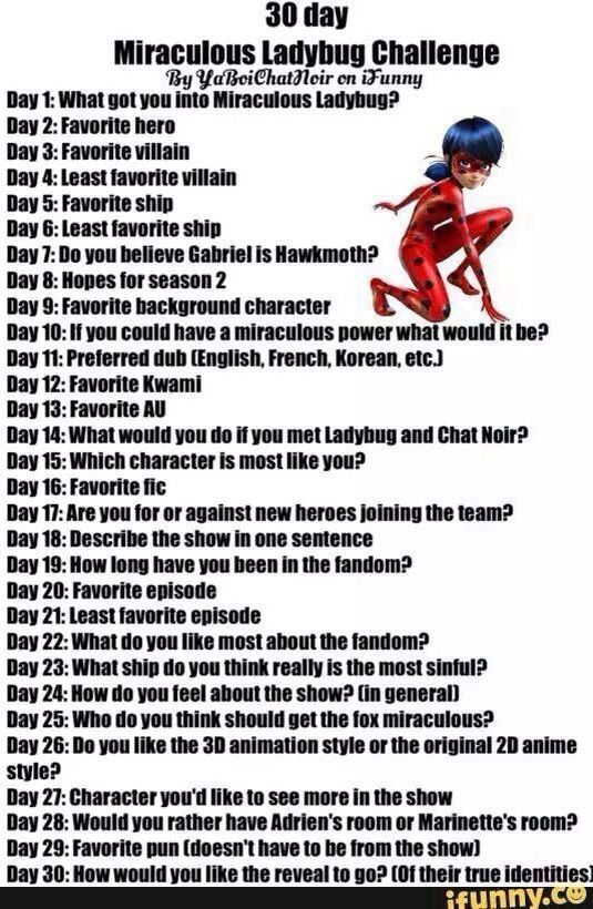 Miraculous Ladybug Challenge Miraculous Amino