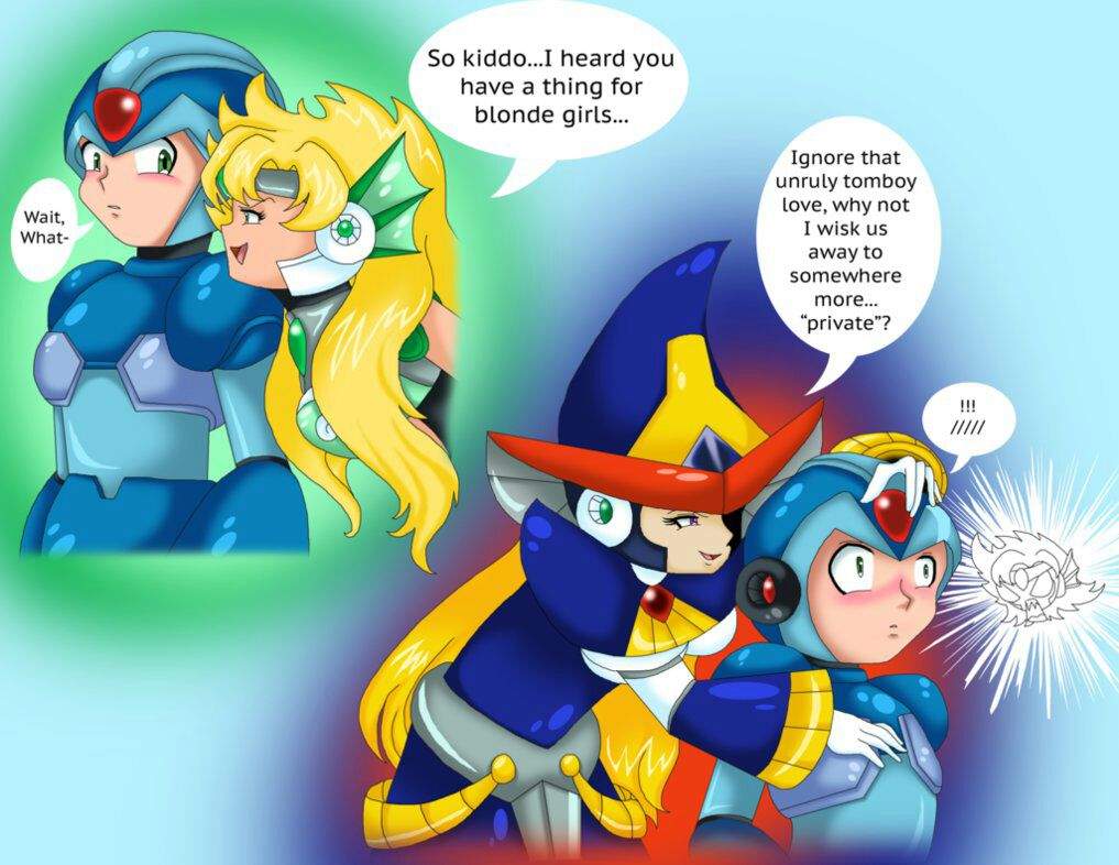 Marty And Berkana Flirting With X Megaman Amino