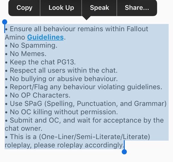 Basic Chat Rules Wiki Fallout Amino