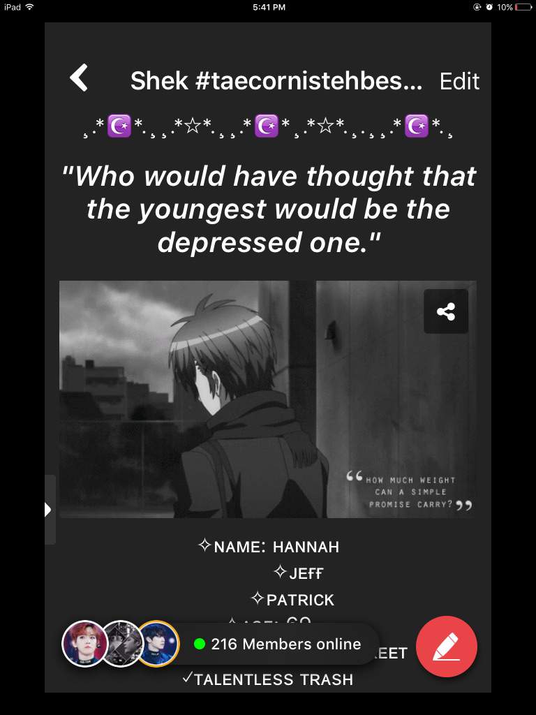 Amino Bio Template Aesthetic