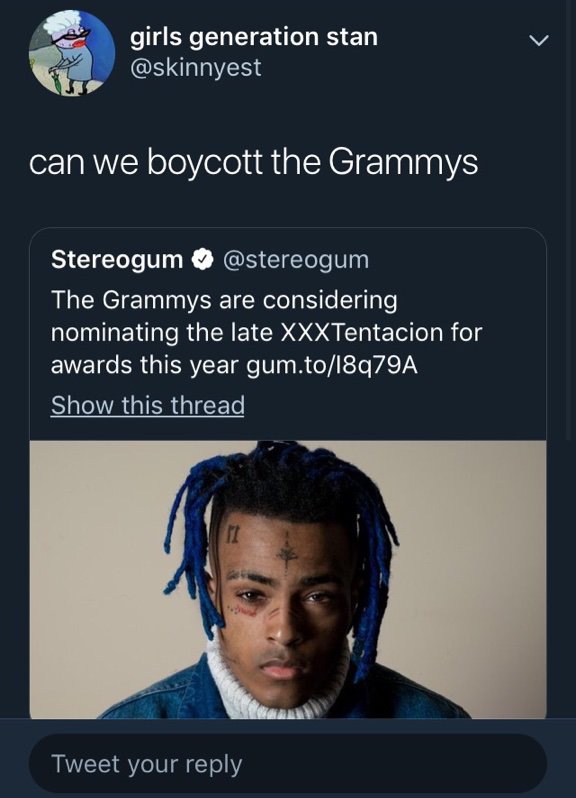 Xxxtentacion Grammy Tweets Hip Hop Amino