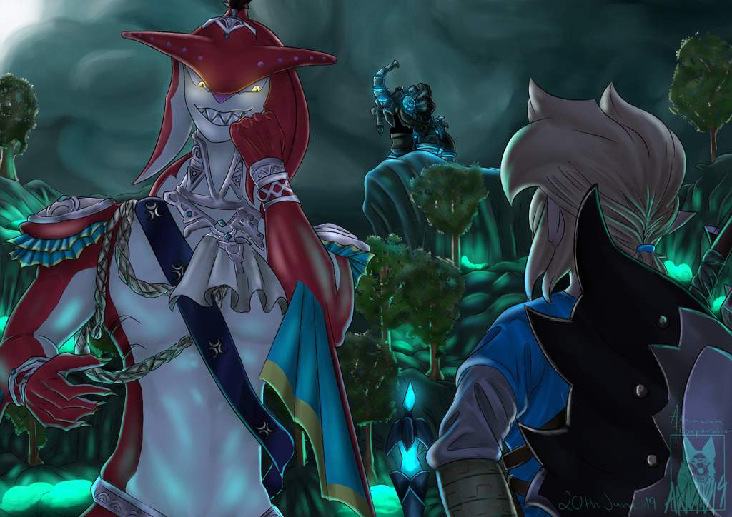 Sidon And Link Fanart Zelda Literate World Amino
