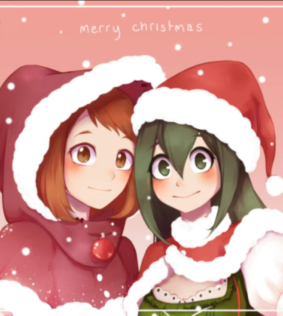 Christmas with Tsuyu Asui and Ochako Uraraka 🎅🎄🎁 | My Hero Academia Amino