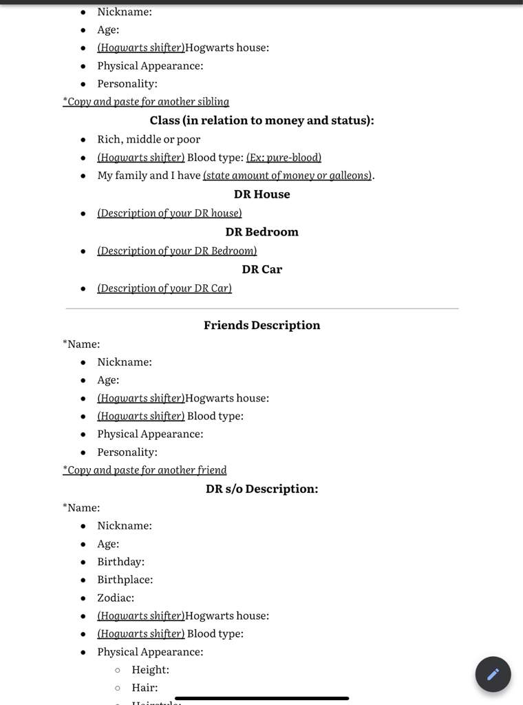 Hogwarts Shifting Script Template