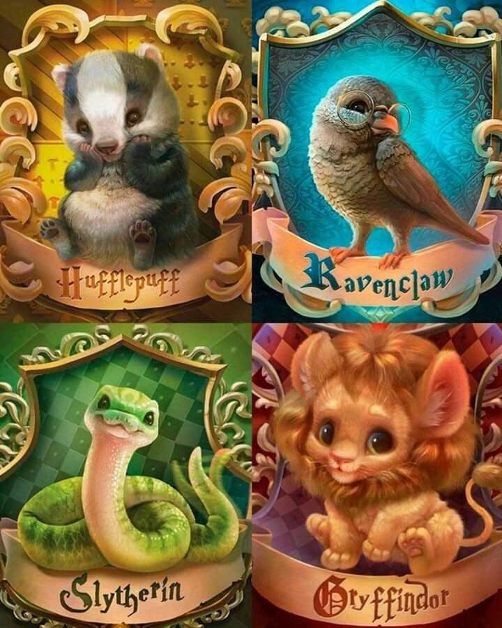 Mascotes Das Casas De Hogwarts Filhotes Qual Vocês Acharam O Mais
